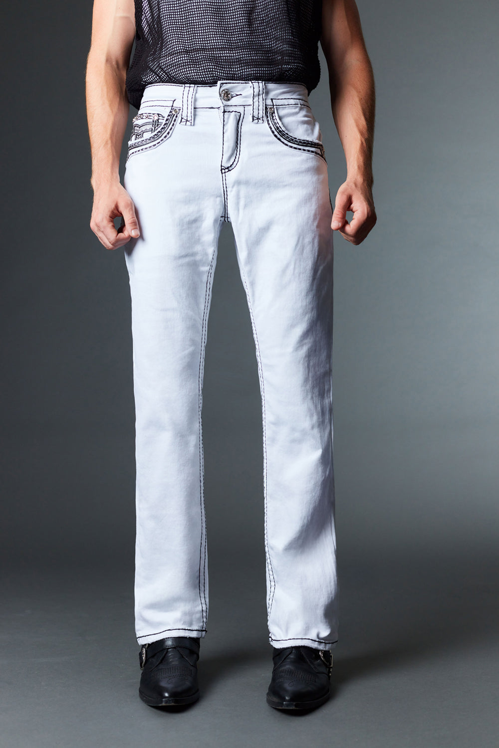 Men's Colored Emb Straight Jeans – Westique
